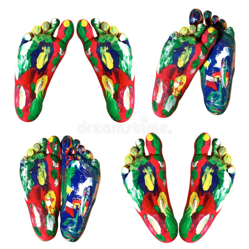 Isolated Colored Feet In White Background Stock Illustration ...