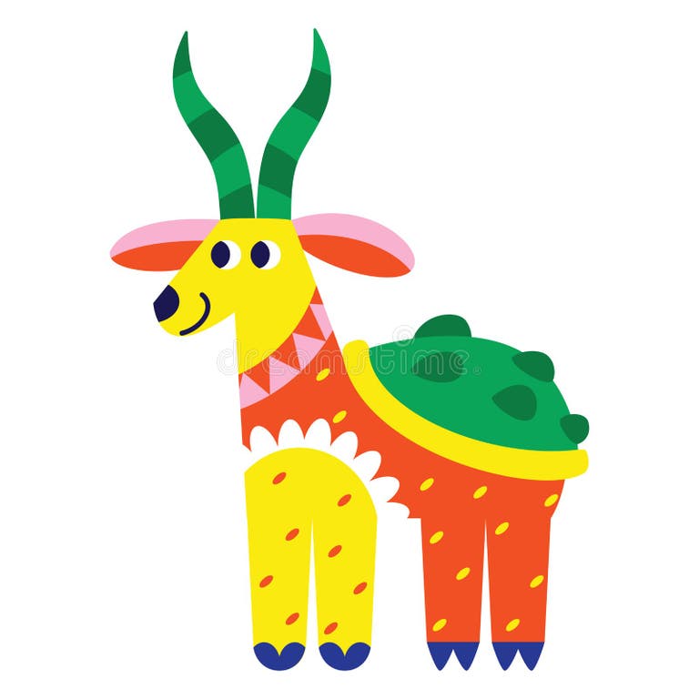 Colored Goat Alebrije Icon Vector Stock Illustrations – 2 Colored Goat ...