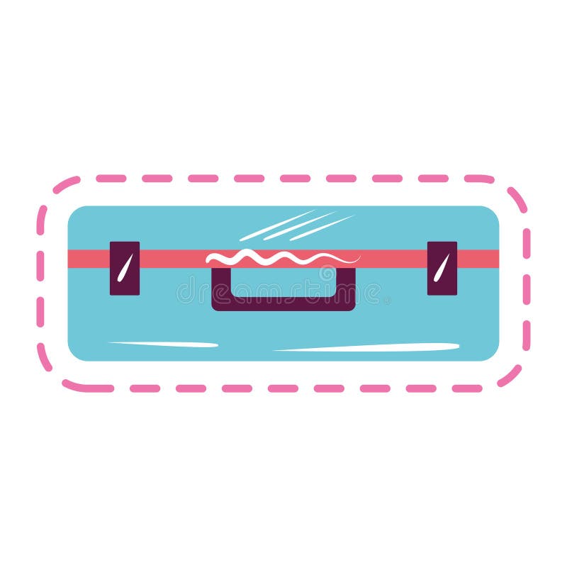 Isolated Colored Groovy Business Suitcase Sketch Sticker Icon Vector ... Isolated Colored Groovy Business Suitcase Sketch Sticker Icon Vector ...