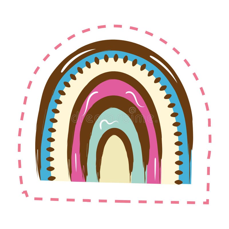 Isolated Colored Groovy Rainbow Sketch Sticker Icon Vector Stock Vector ... Isolated Colored Groovy Rainbow Sketch Sticker Icon Vector Stock Vector ...