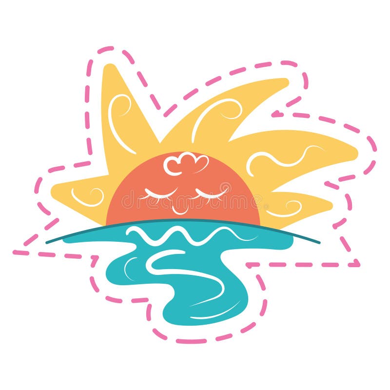 Isolated Colored Groovy Sun Sketch Sticker Icon Vector Stock Vector ... Isolated Colored Groovy Sun Sketch Sticker Icon Vector Stock Vector ...