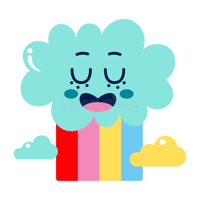 Isolated Colored Happy Cloud Emote Vector Stock Vector - Illustration ...