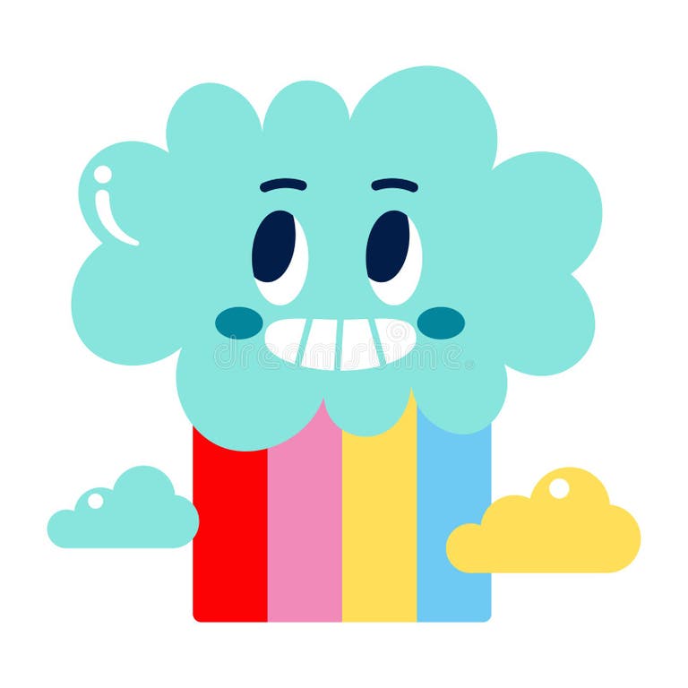 Isolated Colored Happy Cloud Emote Vector Stock Vector - Illustration ...