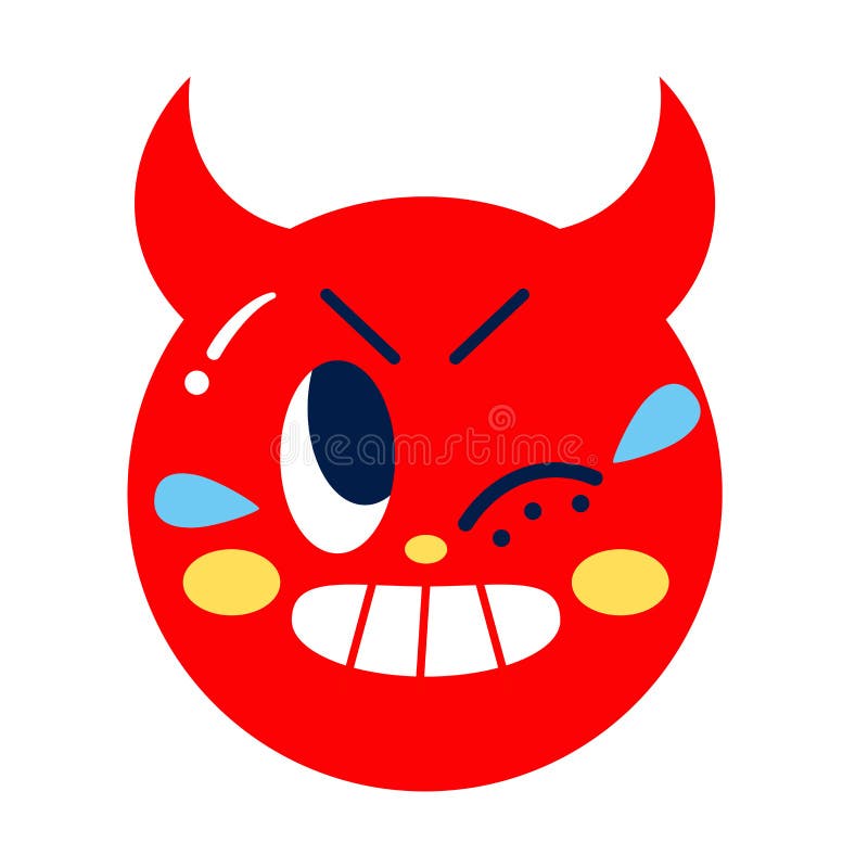 Isolated Colored Happy Devil Emote Vector Stock Vector - Illustration ...
