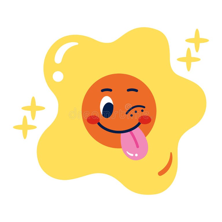 Isolated Colored Happy Fried Egg Emote Vector Stock Vector ...
