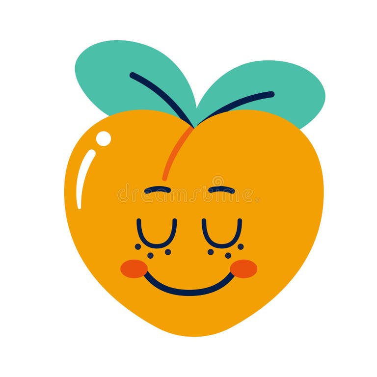 Isolated Colored Happy Peach Emote Vector Stock Vector - Illustration ...