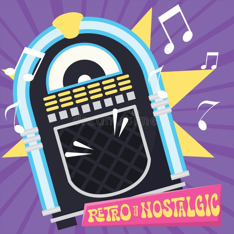 Isolated Colored Jukebox Nostalgic Retro Background Vector Stock Vector ...