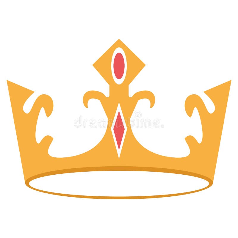 Isolated Colored King or Queen Golden Crown Icon Vector Stock ...