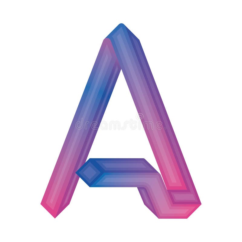 Isolated Colored Letter a with 3d Effect Vector Stock Vector ...