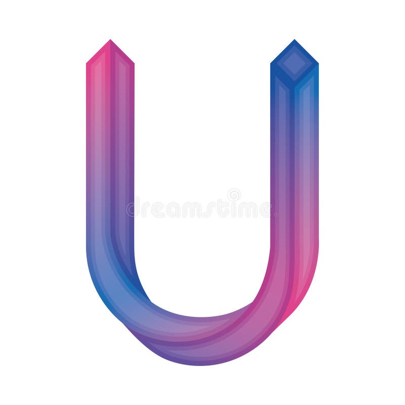 Isolated Colored Letter U with 3d Effect Vector Stock Vector ...