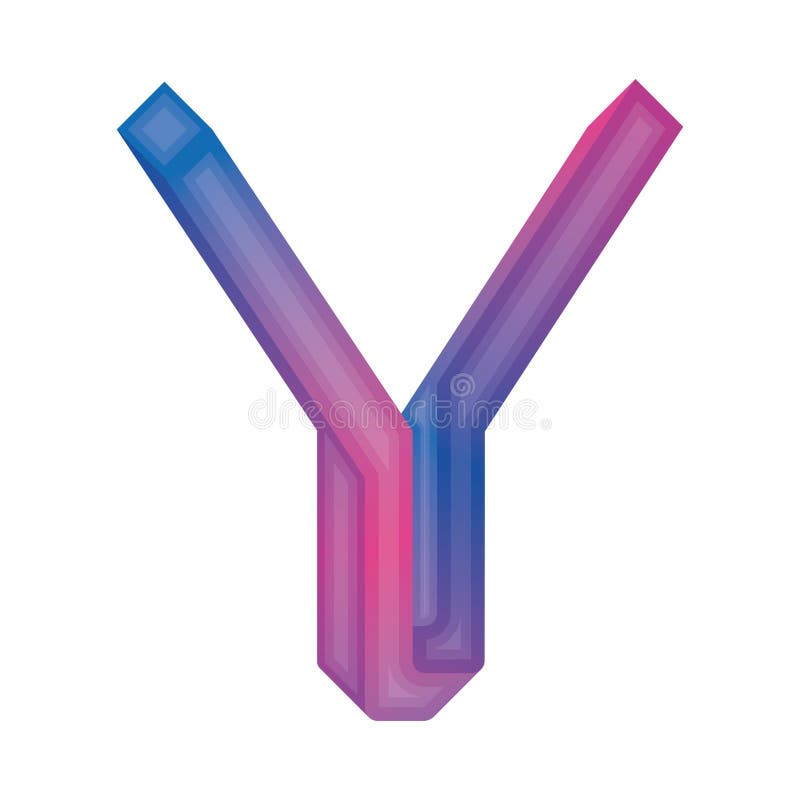 Isolated Colored Letter Y with 3d Effect Vector Stock Illustration ...