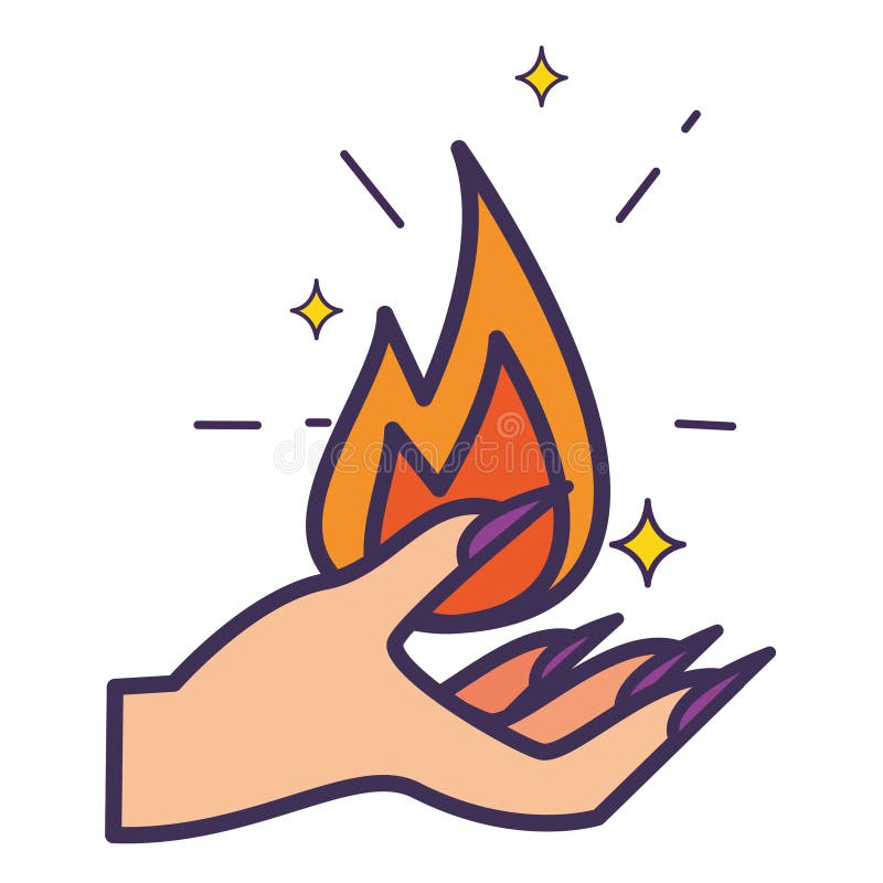 Isolated Colored Mage Hand with Fireball Icon Vector Stock Vector ...