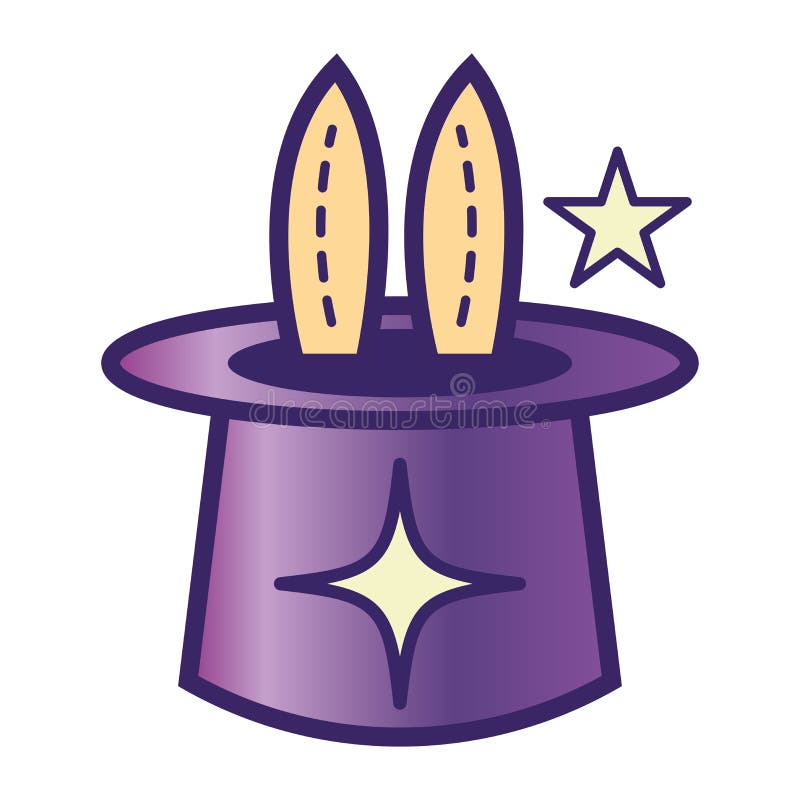 Isolated Colored Magic Hat with Rabbit Ears Vector Stock Vector ...