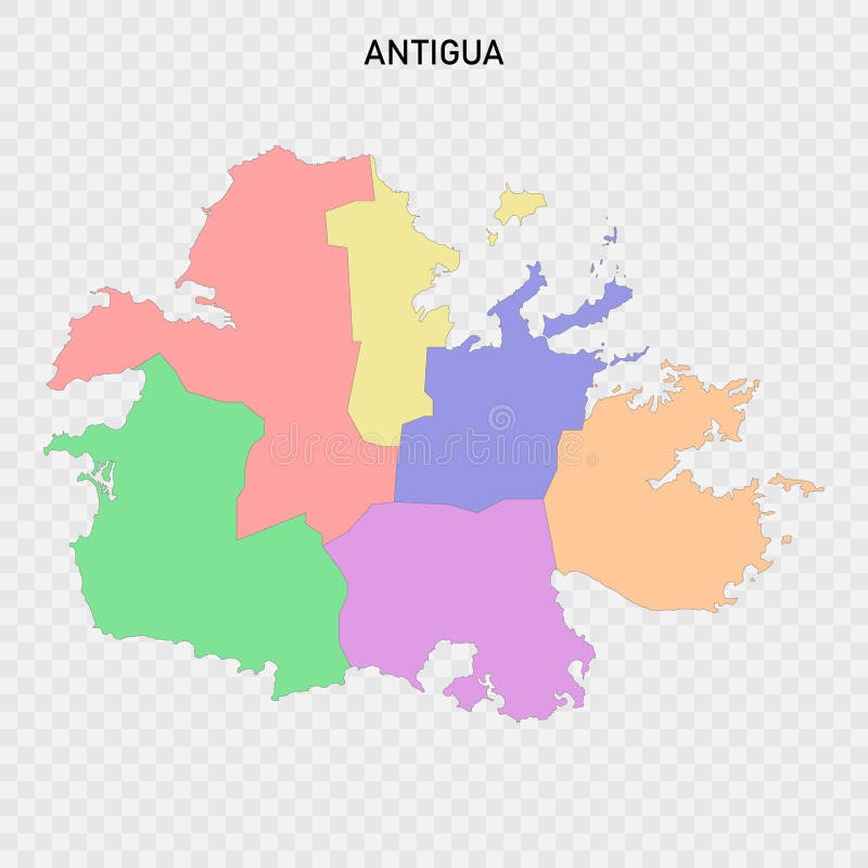 Isolated Colored Map of Antigua with Borders Stock Vector ...