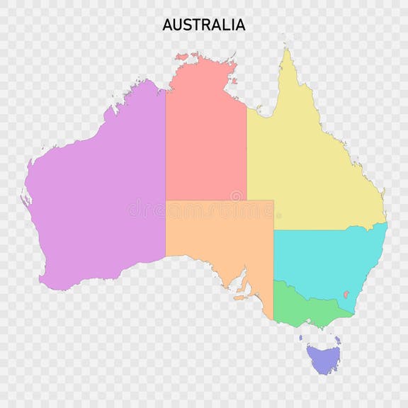 Isolated Colored Map of Australia with Borders Stock Vector ...