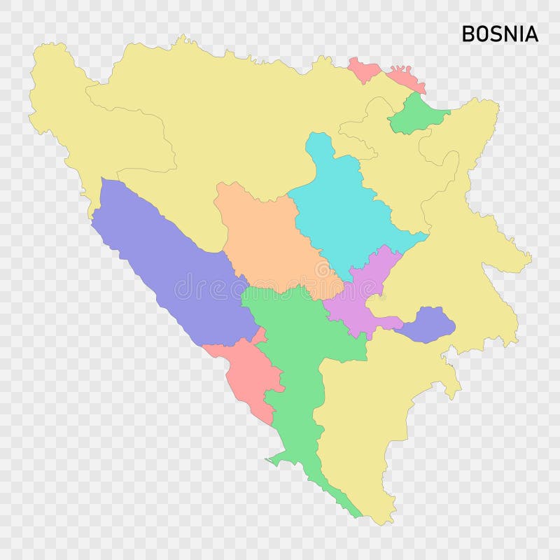 Isolated Colored Map of Bosnia Stock Vector - Illustration of state ...