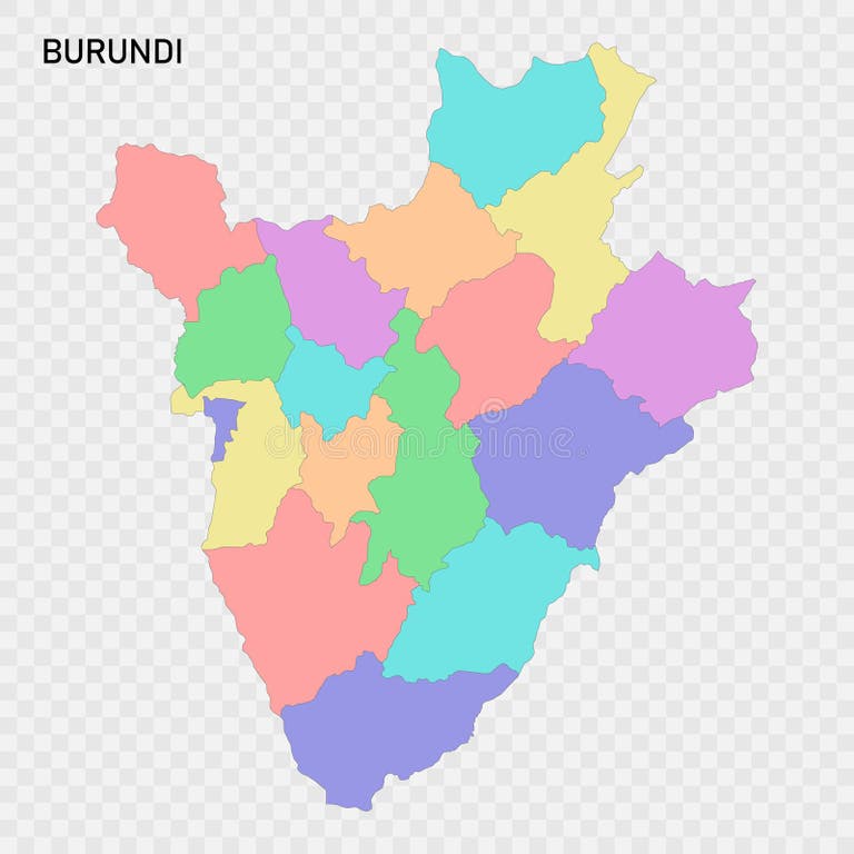 Isolated Colored Map of Burundi Stock Vector - Illustration of county ...