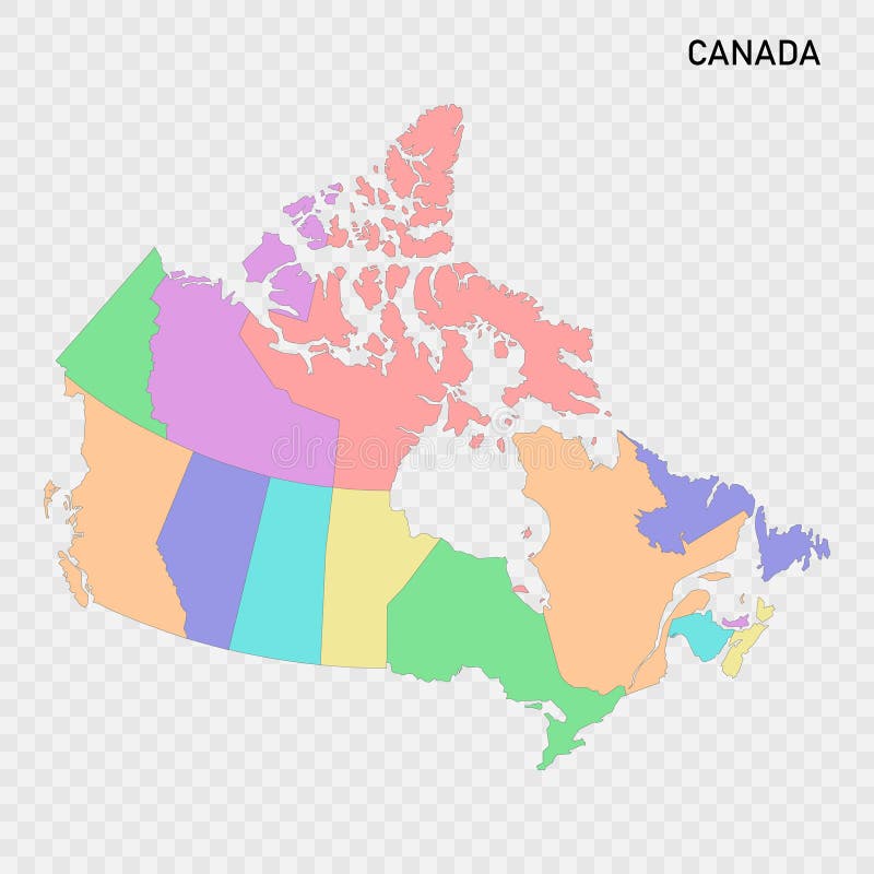 Isolated Colored Map of Canada with Borders Stock Vector - Illustration ...