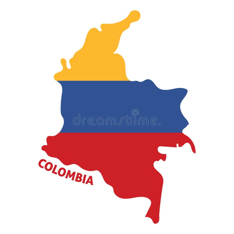 Isolated Colored Map of Colombia with Its Flag Vector Stock Vector ...