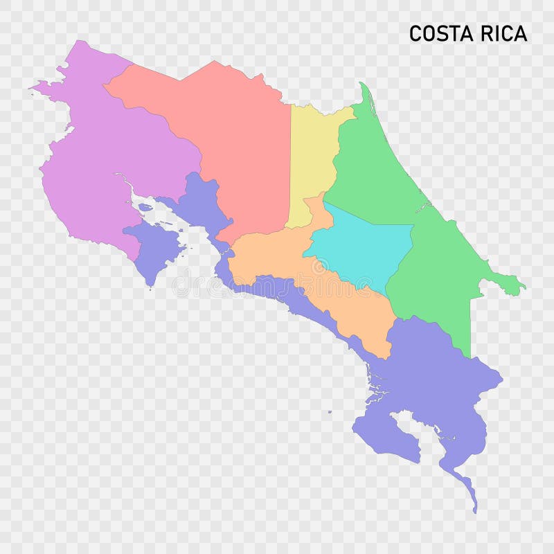 Isolated Colored Map of Costa Rica with Borders Stock Vector ...
