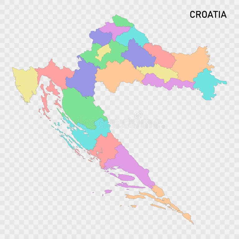 Isolated Colored Map of Croatia Stock Vector - Illustration of contour ...