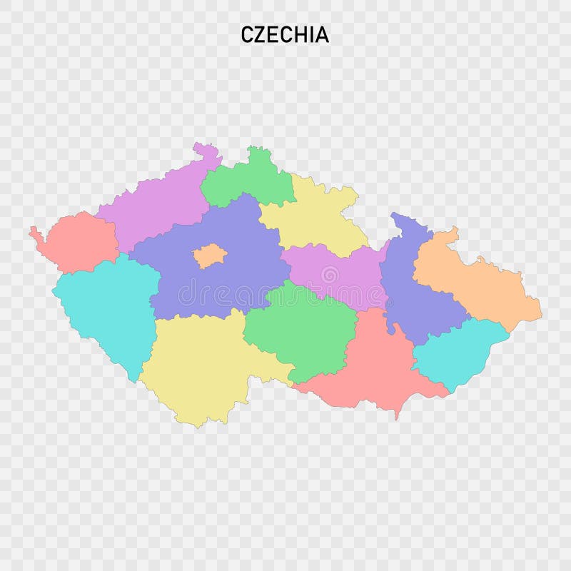 Isolated Colored Map of Czechia Stock Vector - Illustration of blue ...