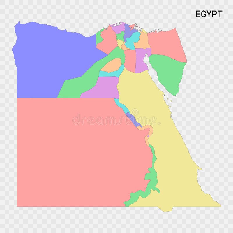 Isolated Colored Map of Egypt Stock Vector - Illustration of territory ...