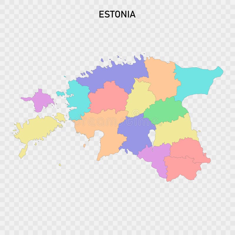Isolated Colored Map of Estonia Stock Vector - Illustration of ...