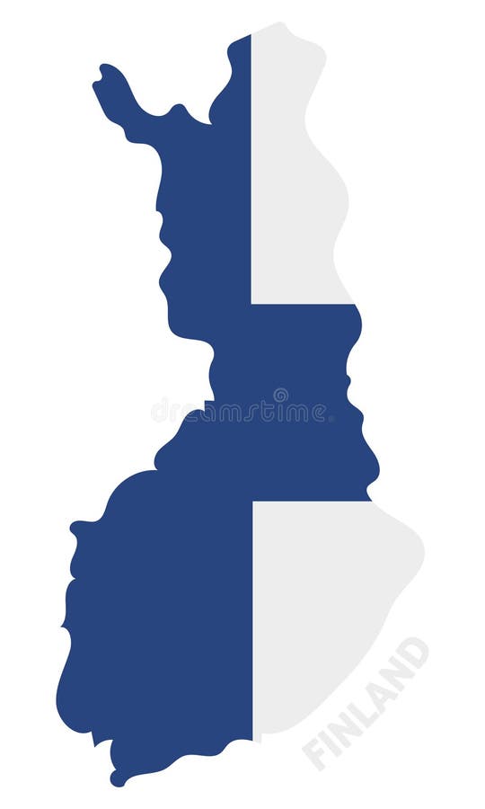 Isolated Colored Map of Finland with Its Flag Vector Stock Vector ...