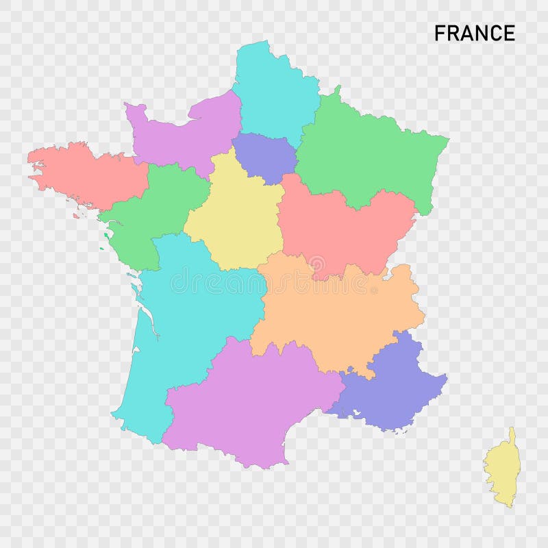 Isolated Colored Map of France Stock Illustration - Illustration of ...