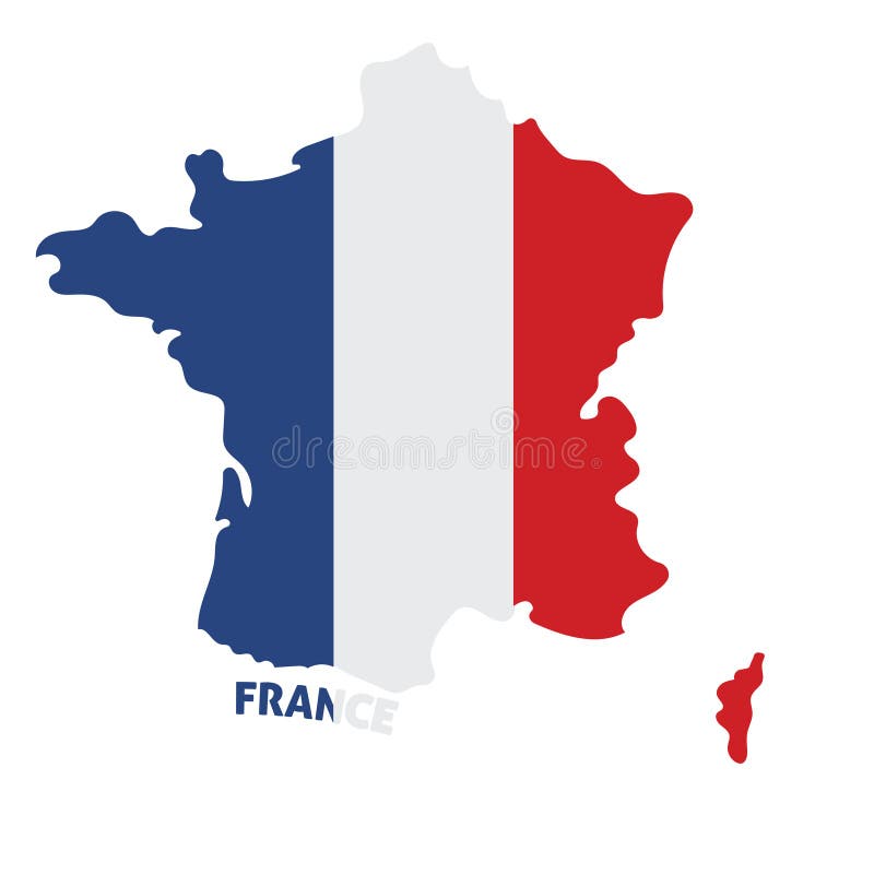 Isolated Colored Map of France with Its Flag Vector Stock Vector ...