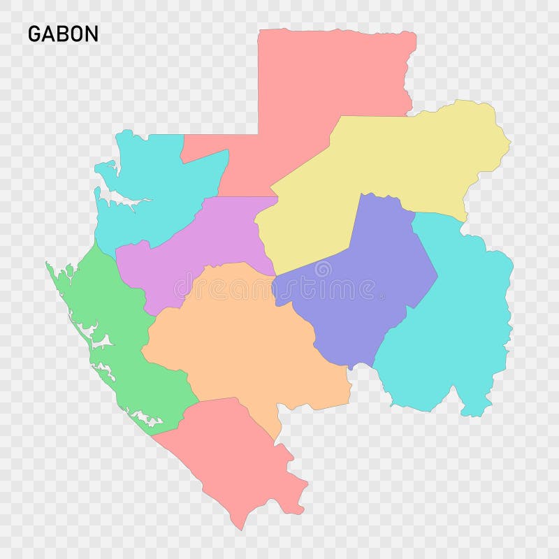 Isolated Colored Map of Gabon Stock Vector - Illustration of nation ...
