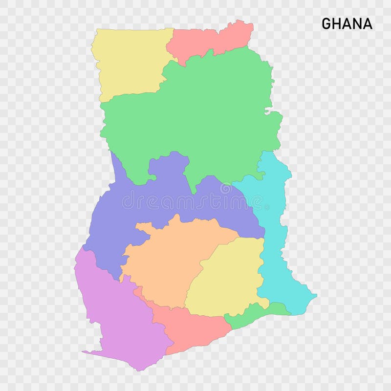 Isolated Colored Map of Ghana Stock Illustration - Illustration of ...