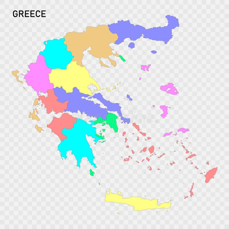 Isolated Colored Map of Greece Stock Vector - Illustration of national ...