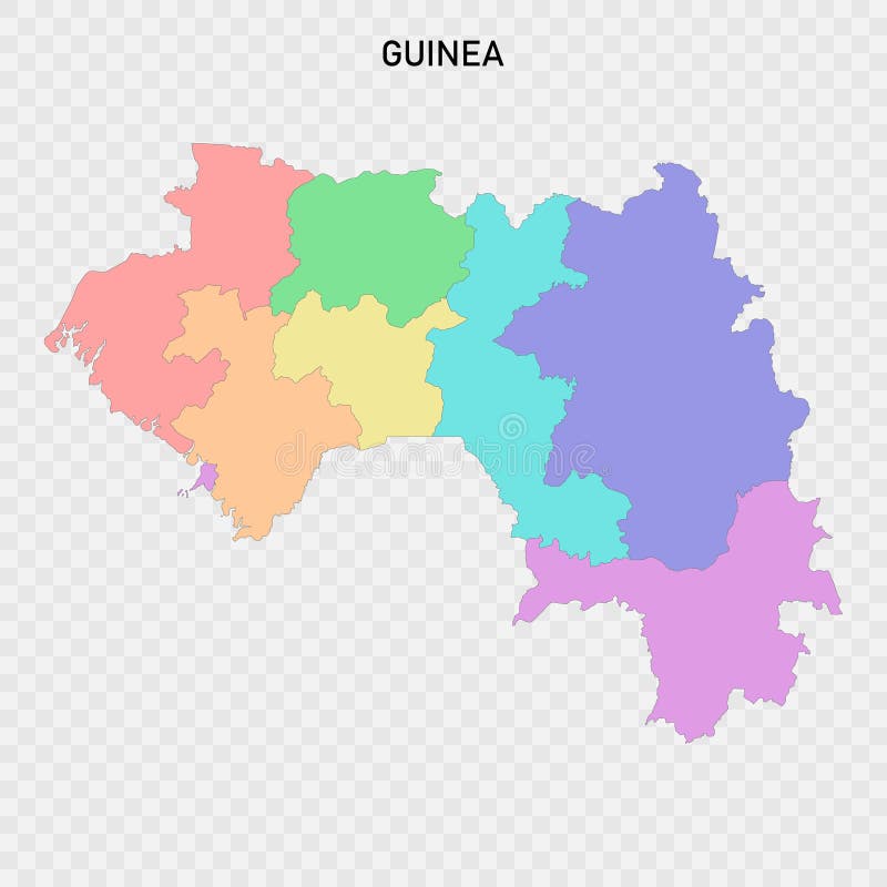 Isolated Colored Map of Guinea Stock Vector - Illustration of contour ...