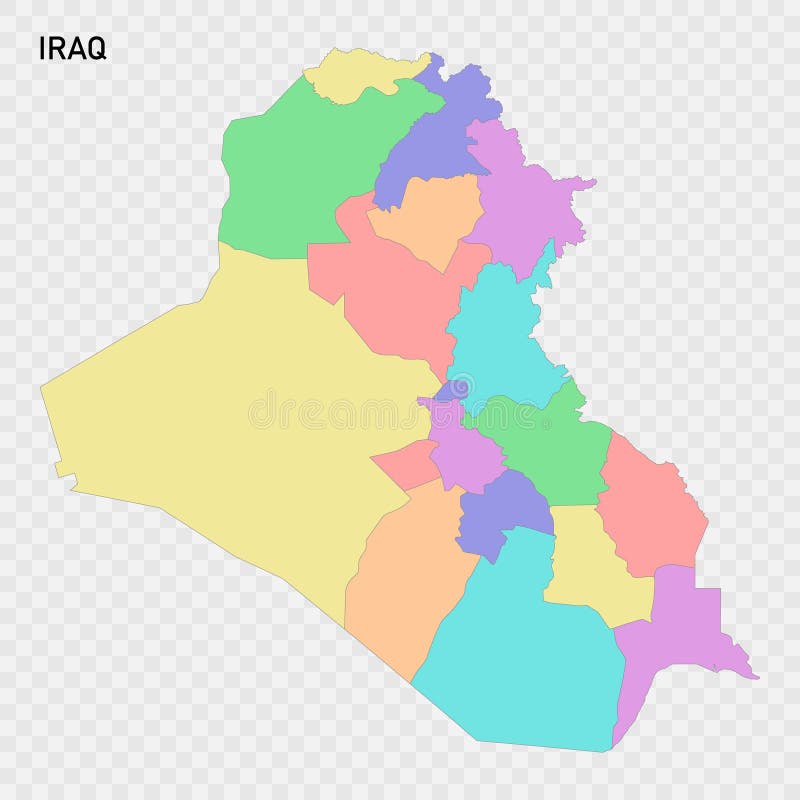 Isolated Colored Map of Iraq Stock Vector - Illustration of region ...