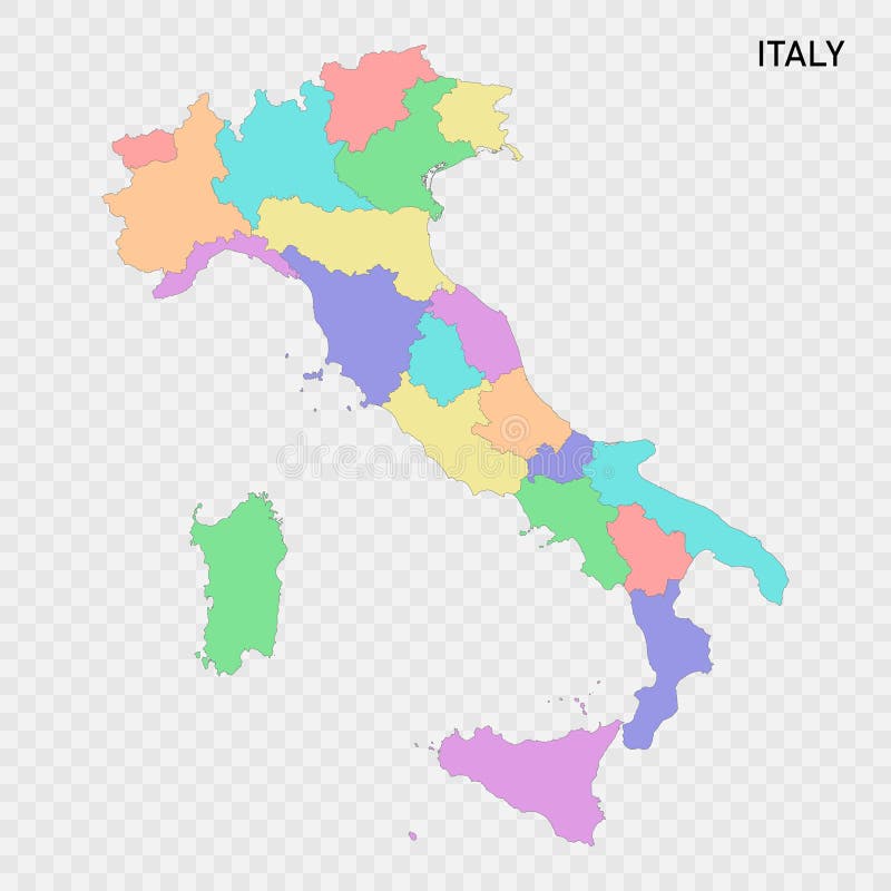 Isolated Colored Map of Italy Stock Vector - Illustration of topography ...