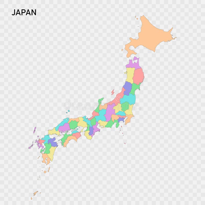 Isolated Colored Map of Japan Stock Vector - Illustration of division ...