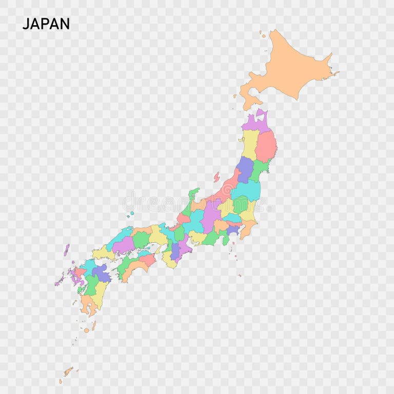 Isolated Colored Map of Japan Stock Vector - Illustration of division ...