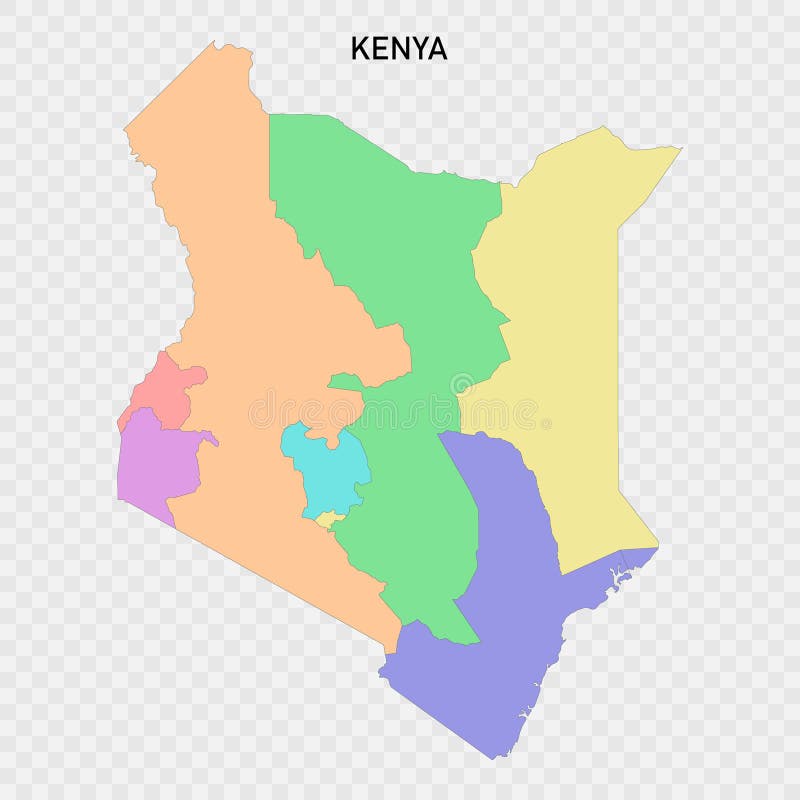 Isolated Colored Map of Kenya Stock Illustration - Illustration of ...