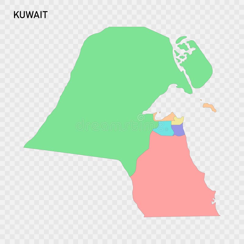 Isolated Colored Map of Kuwait Stock Vector - Illustration of continent ...
