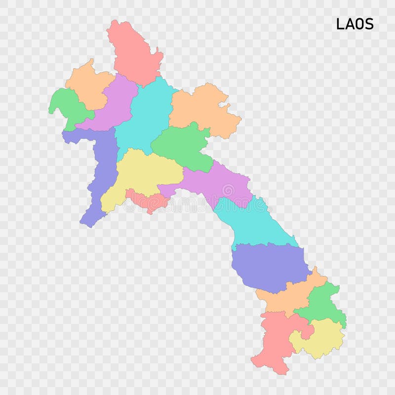 Isolated Colored Map of Laos Stock Vector - Illustration of color ...