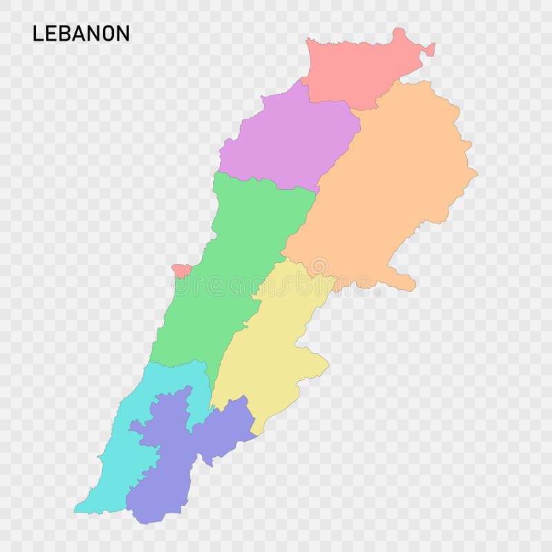 Isolated Colored Map of Lebanon Stock Vector - Illustration of colored ...