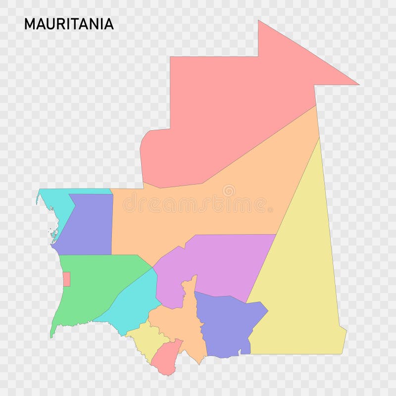 Isolated Colored Map of Mauritania Stock Illustration - Illustration of ...