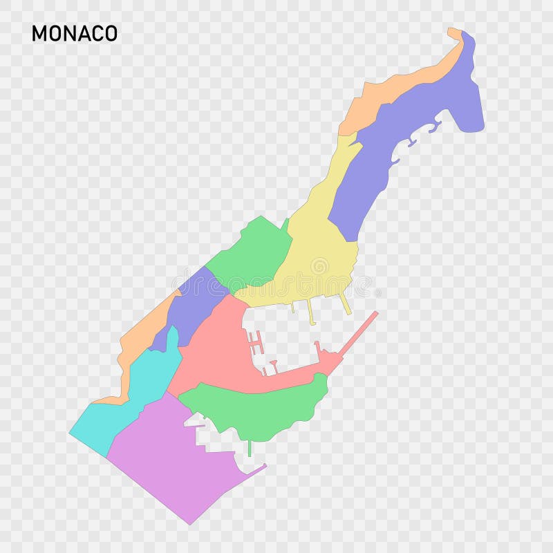 Isolated Colored Map of Monaco Stock Vector - Illustration of label ...