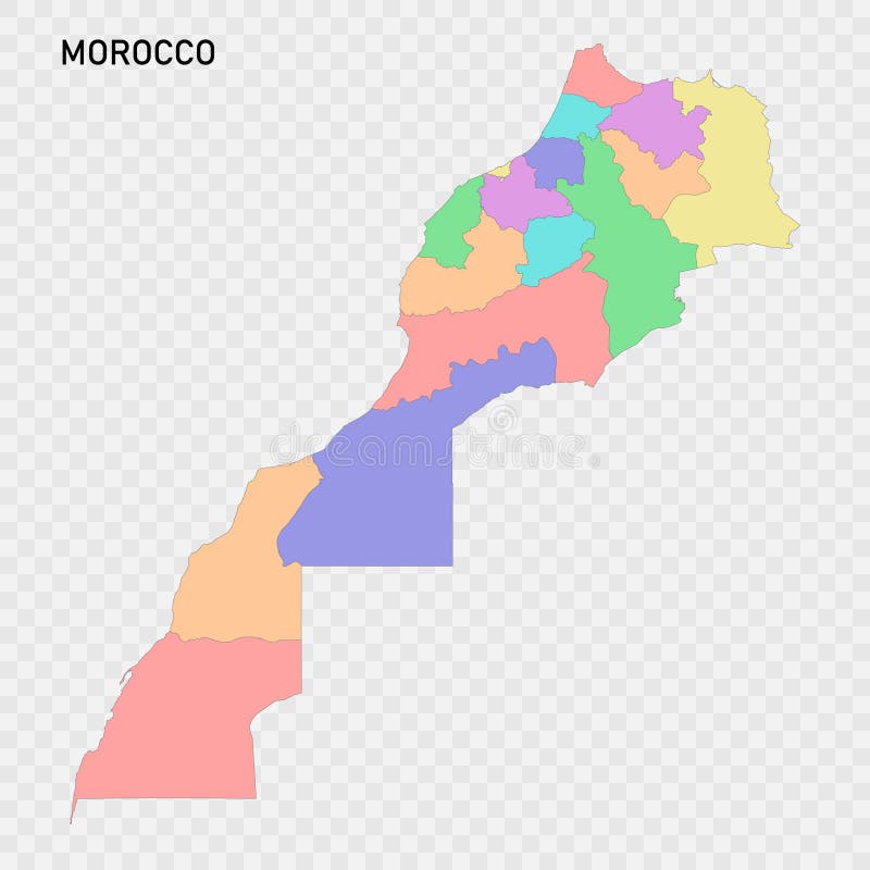Isolated Colored Map of Morocco Stock Vector - Illustration of ...