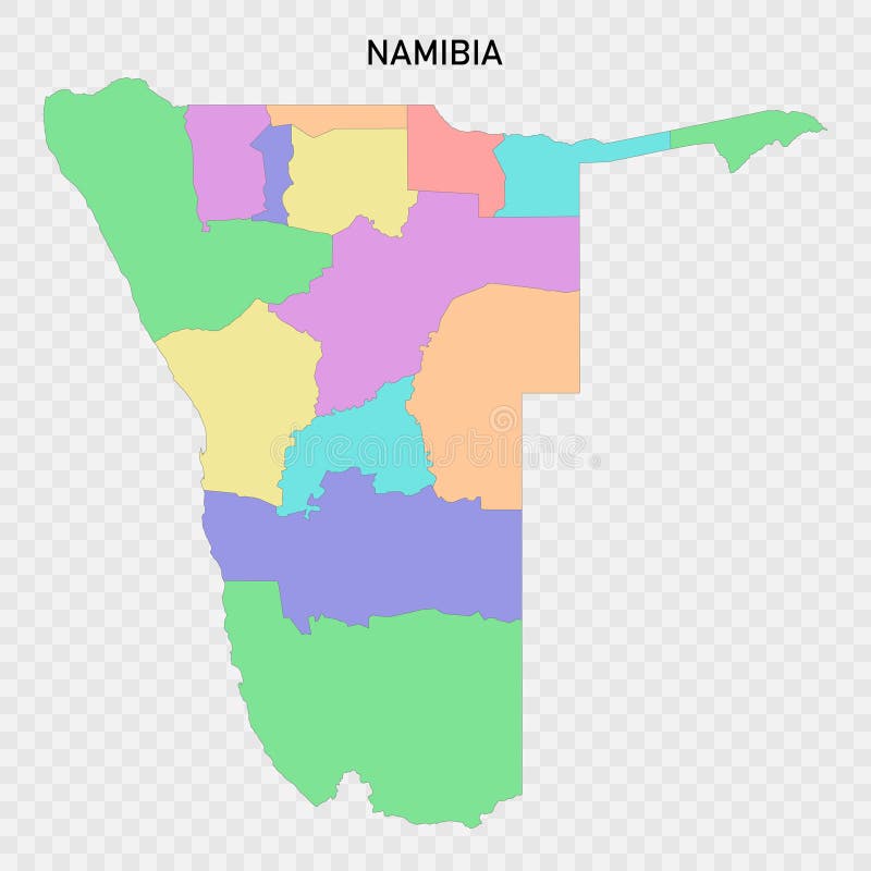 Isolated Colored Map of Namibia Stock Illustration - Illustration of ...