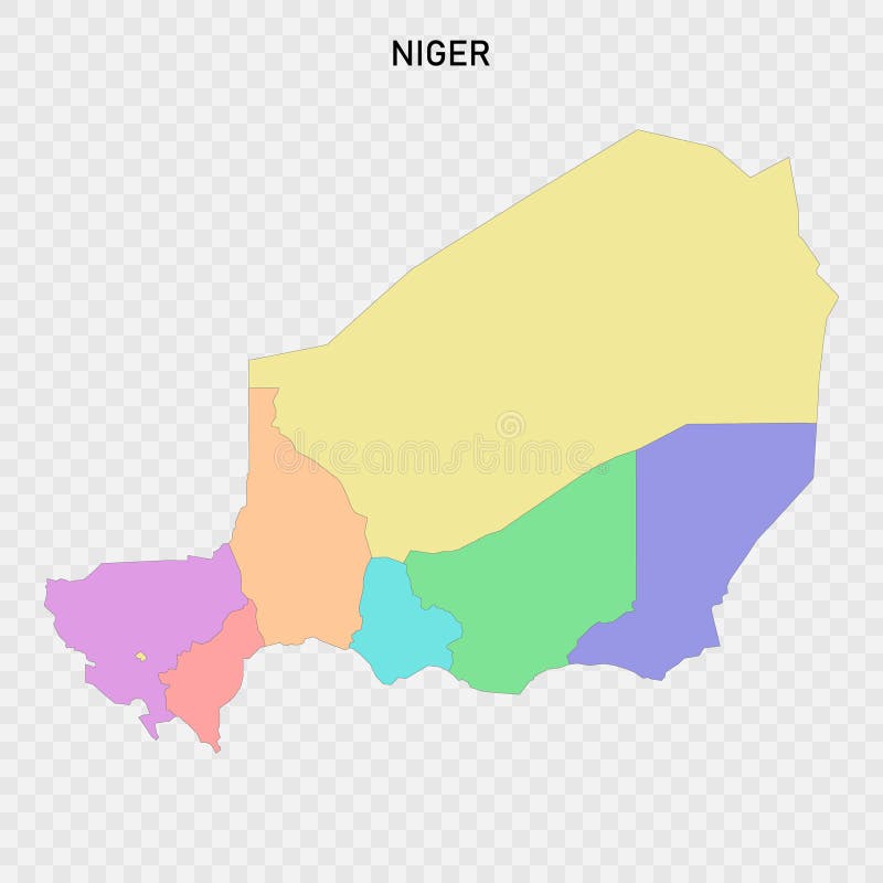 Isolated Colored Map of Niger Stock Illustration - Illustration of ...