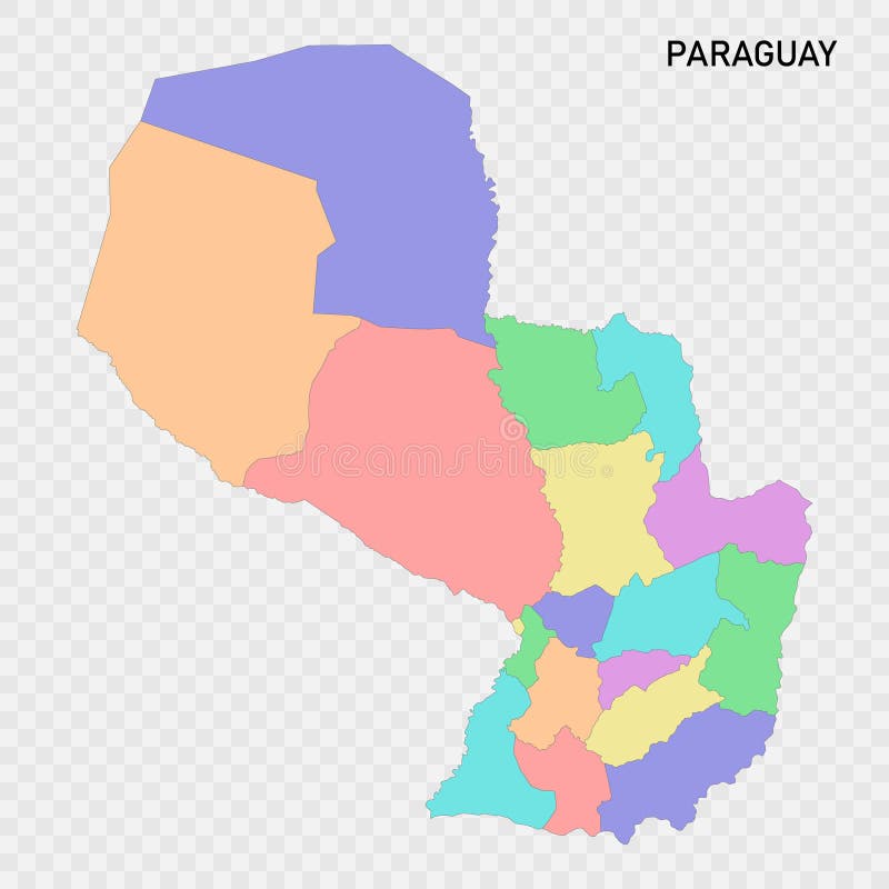 Isolated Colored Map of Paraguay with Borders Stock Vector ...