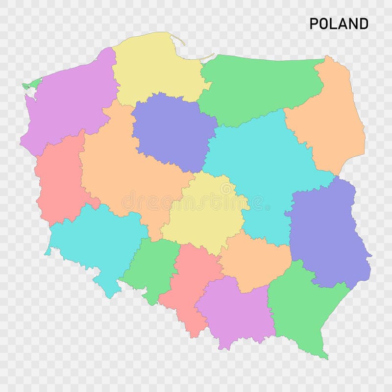 Isolated Colored Map of Poland Stock Vector - Illustration of city ...